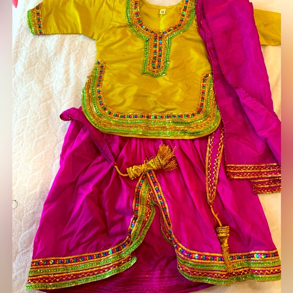 Dresses | Pakistani 3 Piece Girls Lacha Kurti With Skirt And Duppatta ...